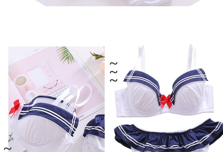 Mimimint Set: School Uniform Wired Bra + Panty | YesStyle