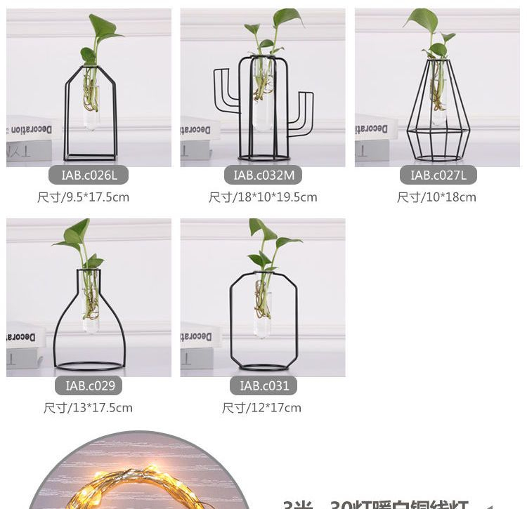 Kimkom Glass Vase with Metal Frame (various designs) | YesStyle