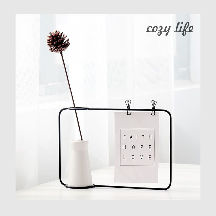 Foresty Ceramic Vase with Iron Memo Holder | YesStyle