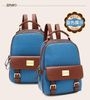 BeiBaoBao - Faux Leather Two-Tone Backpack | YesStyle