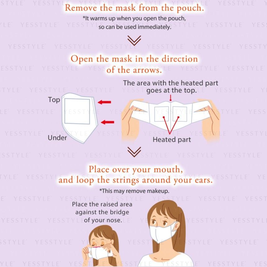 Kao MegRhythm Gentle Steam Face Mask 3 pcs - 3 Types | YesStyle