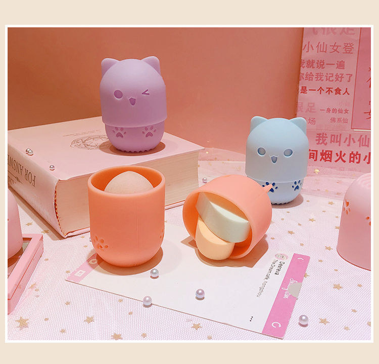 Michu Cat-Shaped Makeup Sponge Case | YesStyle