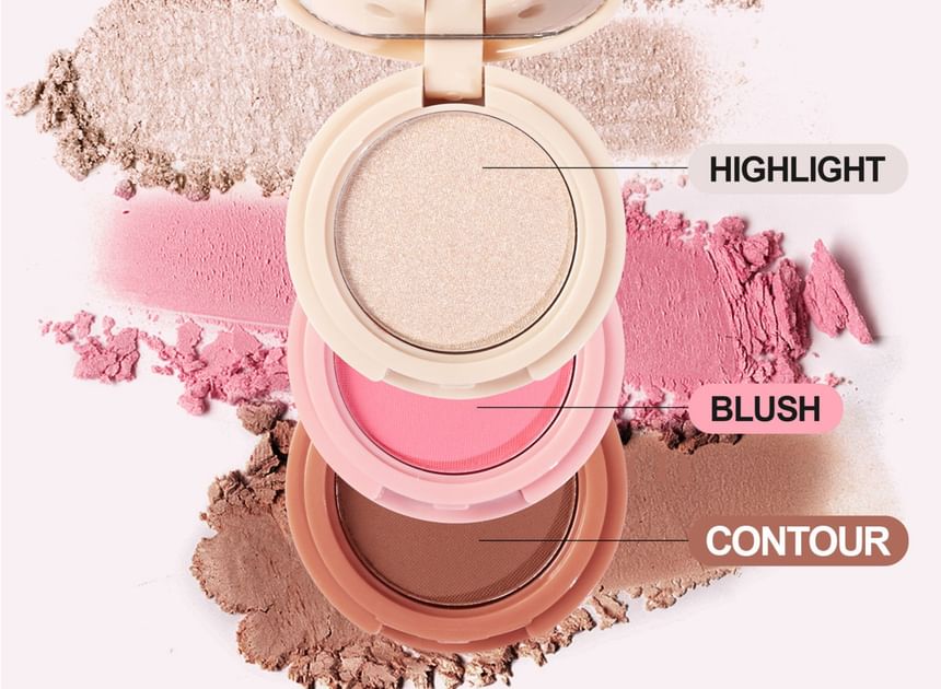 Buy HANDAIYAN - 3 In 1 Highlight Blush Contour Palette - 3 Types (x12) (Bulk Box) in Bulk ...