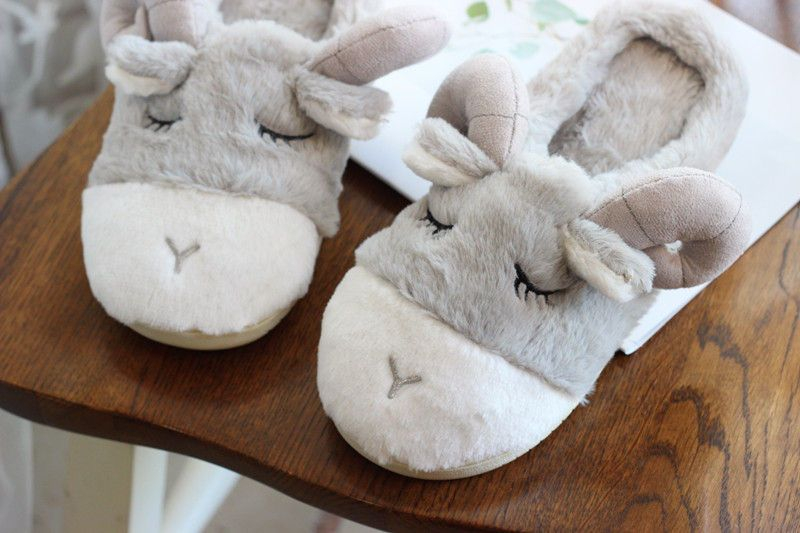 BEANS Fluffy Goat Home Slippers | YesStyle