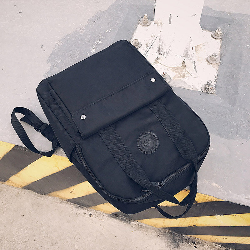 OUCHA Pocket-Front Canvas Backpack | YesStyle