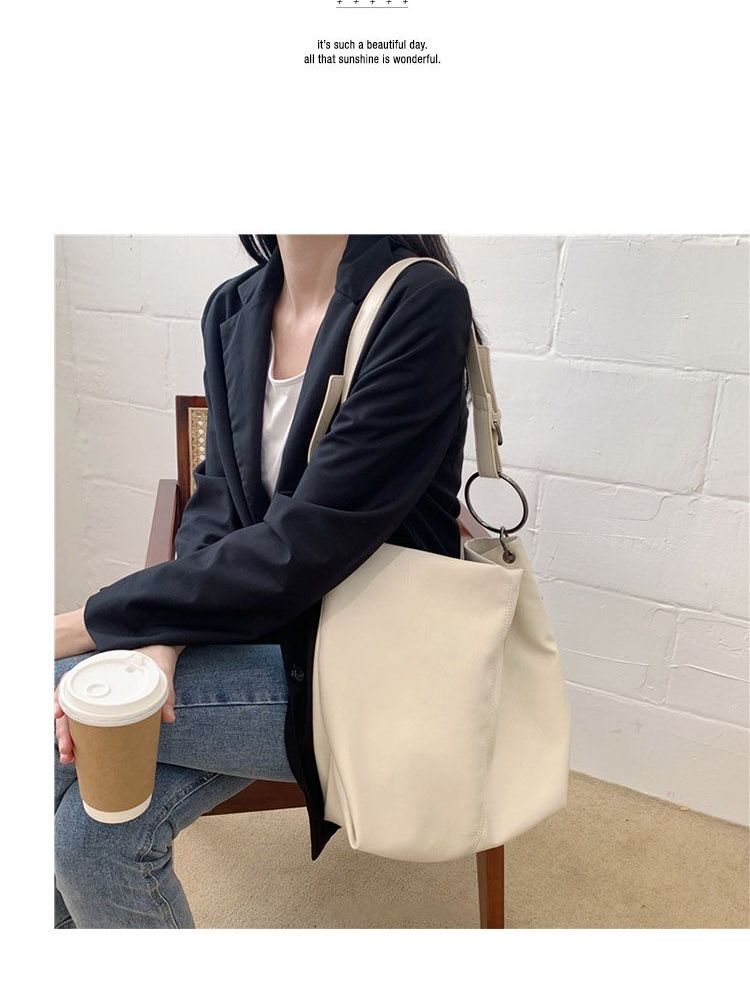 TZ Faux Leather Tote Bag | YesStyle