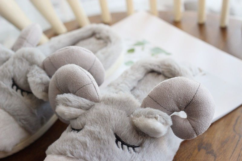 BEANS Fluffy Goat Home Slippers | YesStyle