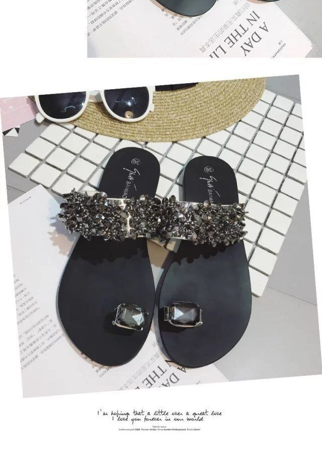 Shoeland Embellished Toe Loop Sandals | YesStyle