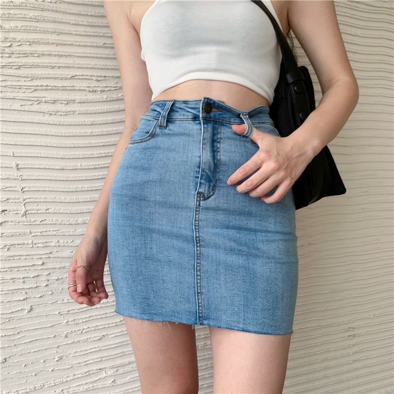 ever after High-Waist Denim Pencil Skirt | YesStyle
