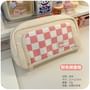 Momoi - Checker Canvas Pencil Case with Brooch (various designs) | YesStyle