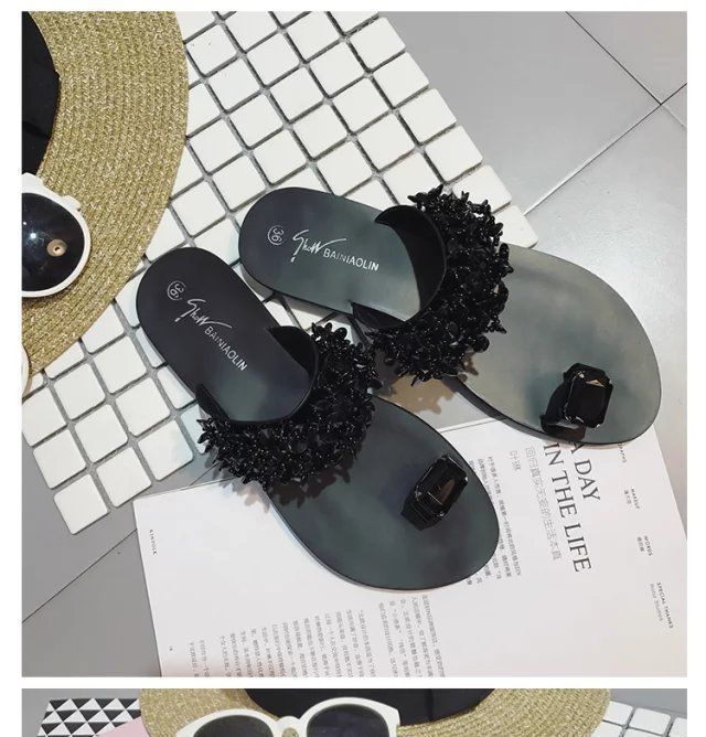 Shoeland Embellished Toe Loop Sandals | YesStyle