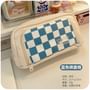 Momoi - Checker Canvas Pencil Case with Brooch (various designs) | YesStyle