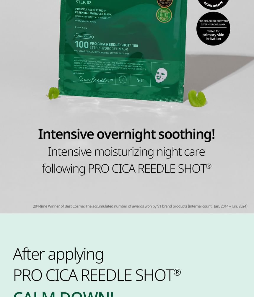 Buy VT - Pro Cica Reedle Shot 100 2Step Hydrogel Mask (x10) (Bulk Box ...