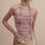 Sugarcoat - Set: Plain Ruched Tube Top + Scarf | YesStyle
