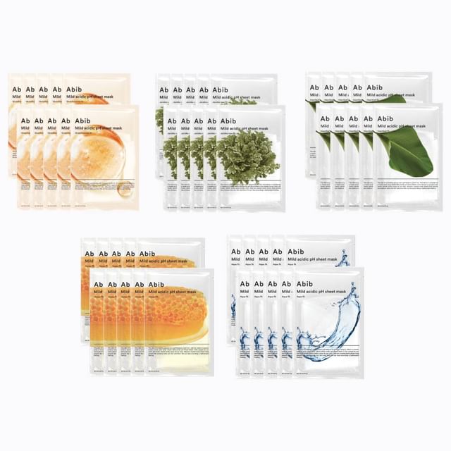 Abib - Mild Acidic pH Sheet Mask Bundle Set - 5 Types | YesStyle