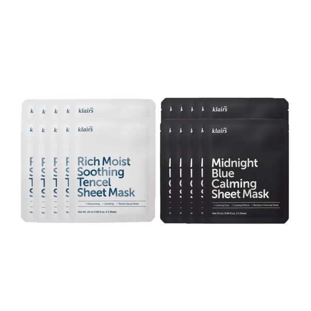 Dear, Klairs - Sheet Mask Bundle Set - 2 Types | YesStyle