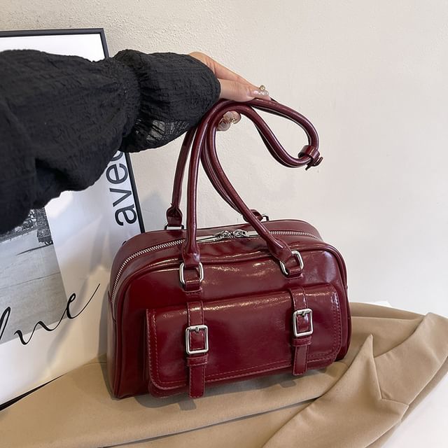 FAYLE - Flap Buckled Bowler Bag | YesStyle