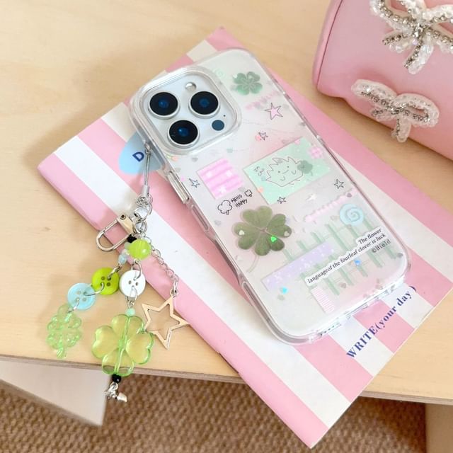 Fonekase - Clover Sequined Phone Case / Strap / Set - Apple iPhone 17 ...