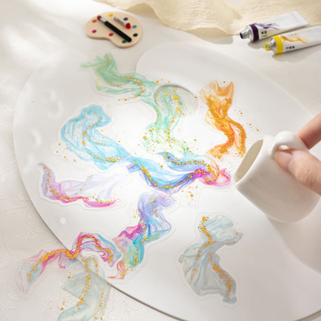 JIMO - Gold Leaf Mesh Print Sticker (Various Designs) | YesStyle
