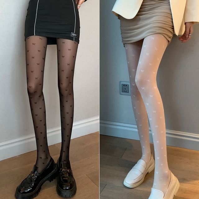 Lychee - Patterned Sheer Tights | YesStyle
