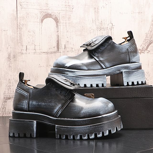 Mr Ozera - Platform Skull Lace-Up Faux Leather Shoes | YesStyle