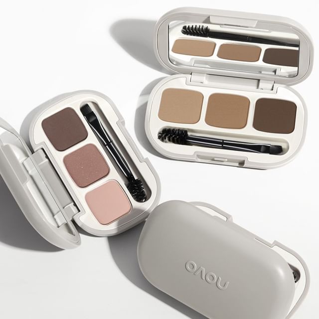NOVO - Monogrammed Velvet Mist 3-Color Eyebrow Powder Palette - 3 Types ...