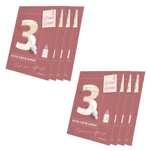 numbuzin - No. 3 Tingle-Pore Softening Sheet Mask 8 Sheets Bundle Set ...