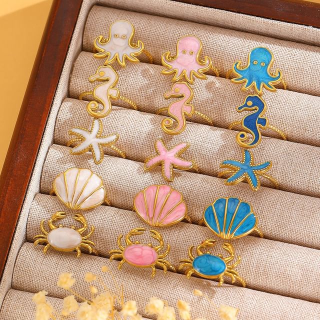 Seirios - Shell / Crab / Starfish / Octopus / Seahorse Open Ring | YesStyle