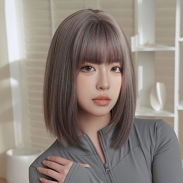 SEVENQ - Short Full Wig - Straight with Care Tool Kit | YesStyle